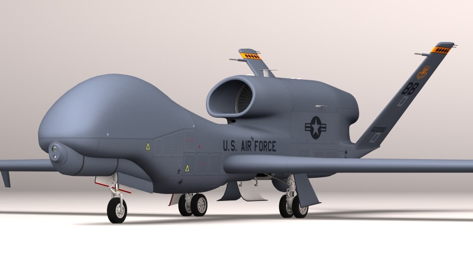 rq 4a global hawk uav 3d model