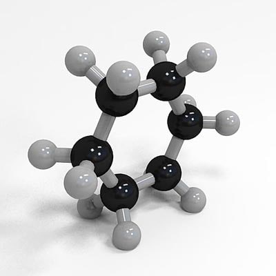 cyclohexane molecule structure 3d model