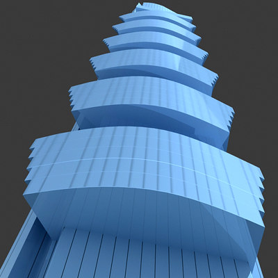 pentominium skyscraper construction 3d max