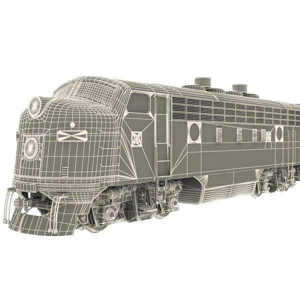 Realistic Locomotive Emd F7 3d Model
