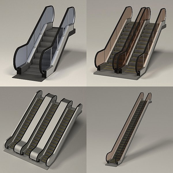 realistic escalators 3d model realistic escalators 3d model