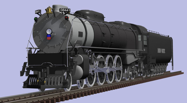 3d steam locomotive fef 4 8 4 train model