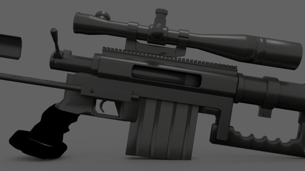 free barrett m107 50 caliber 3d model