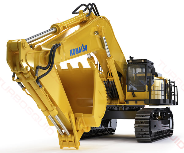3ds max hydraulic excavator komatsu pc1250