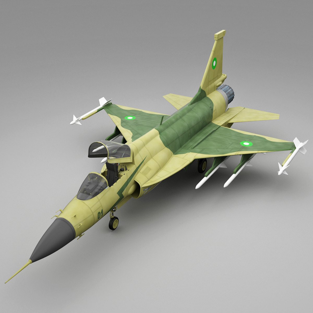 3d realistic jf 17 thunder fighter model