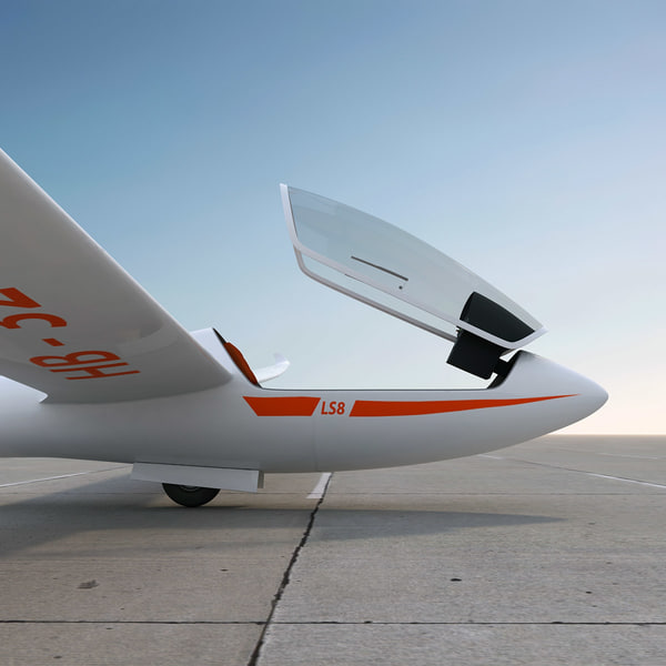 rolladen schneider ls8 glider 3d model