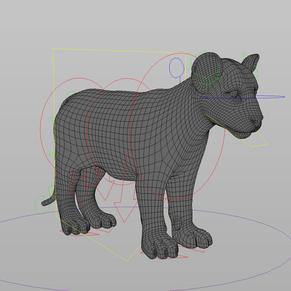 3d model lion cub fur animation