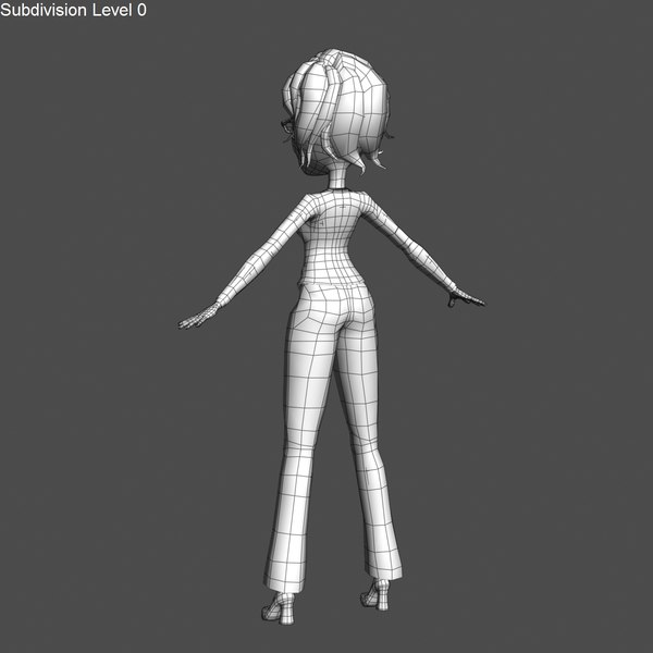 business woman cartoon girl character 3d max