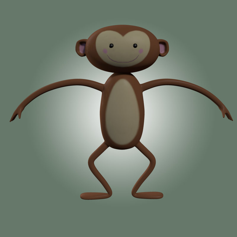 3d cartoon monkey character model