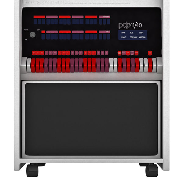 3d model of old minicomputer pdp 11