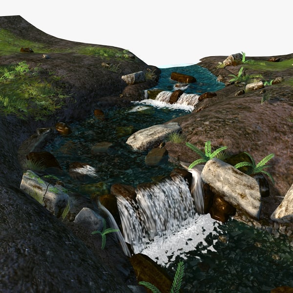 stream water animation 3d max