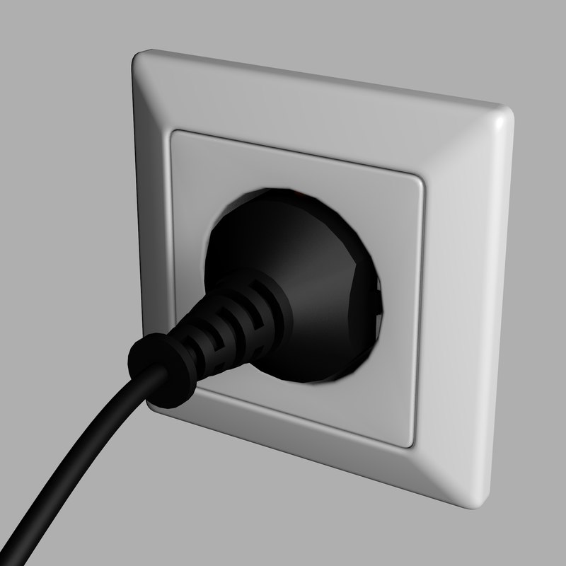 3d model electric socket plug