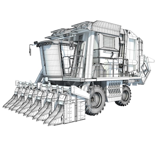 john deere cotton picker 3d model