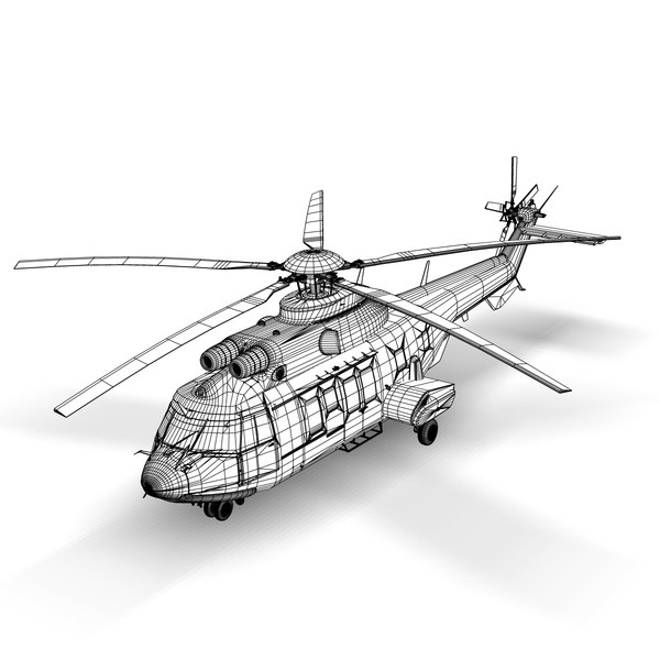 3dsmax eurocopter super puma helicopter