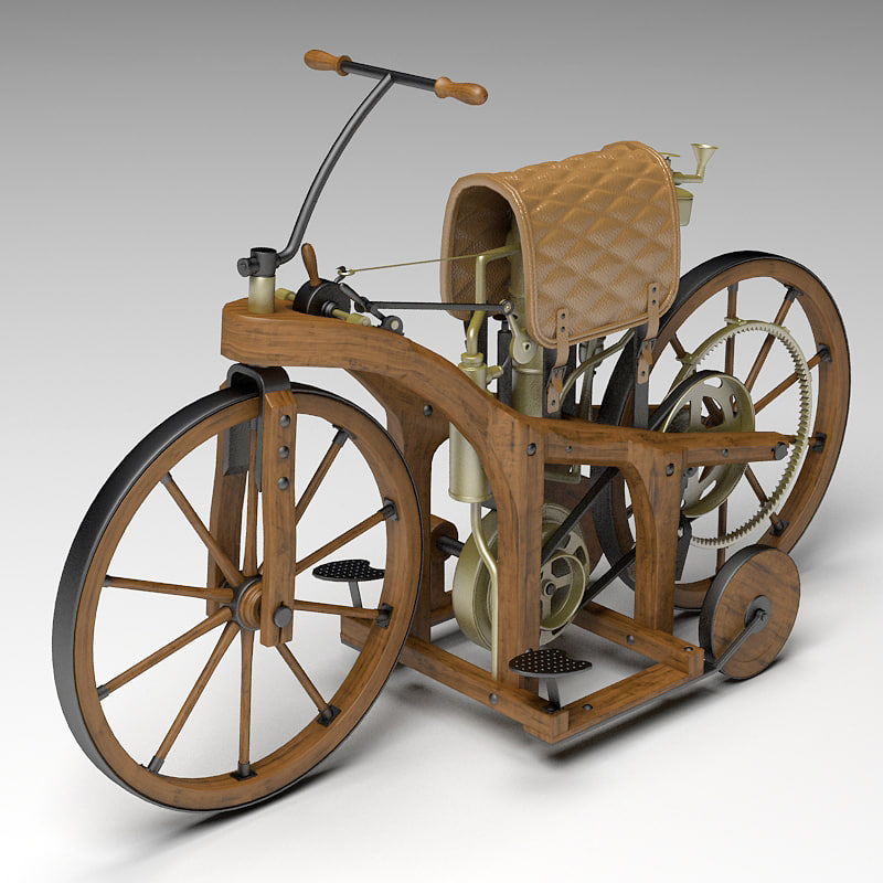 3d model classic motorcycle daimler