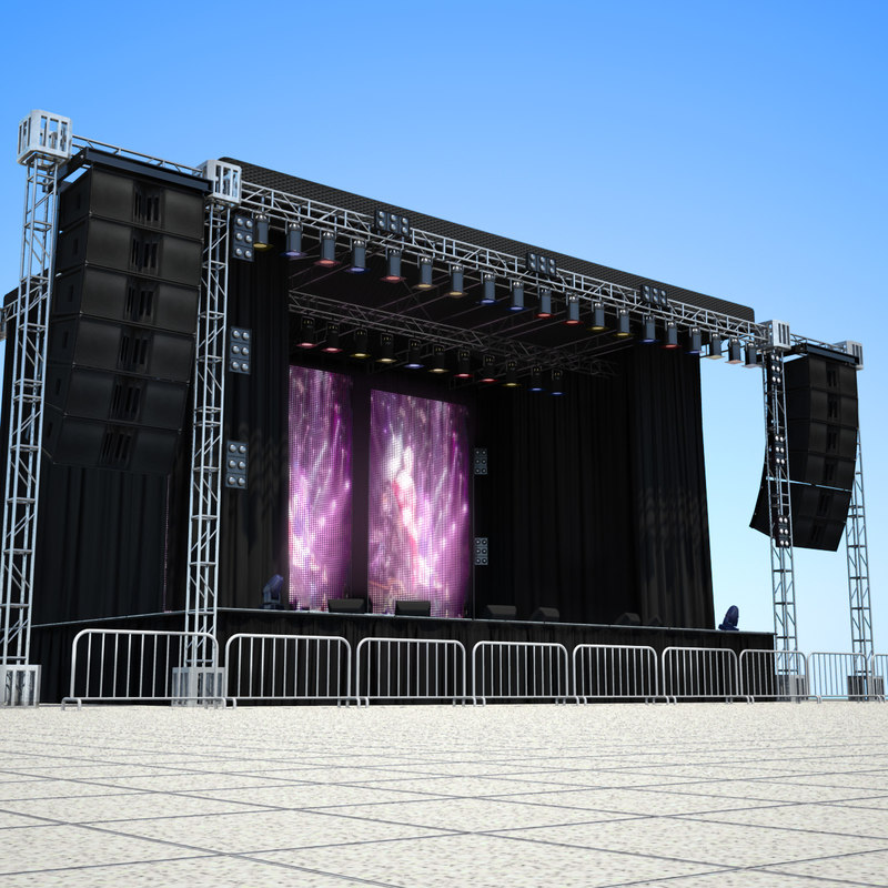 3d big live stage scene model