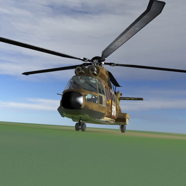 3d model super puma helicopter