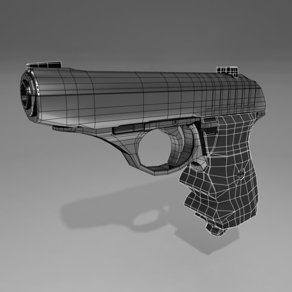 handgun 380 caliber pistol 3d model