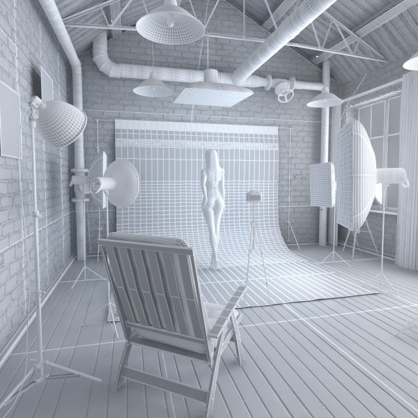loft photo studio 3d model