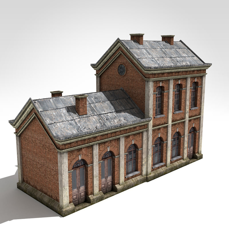 3d model old style factory