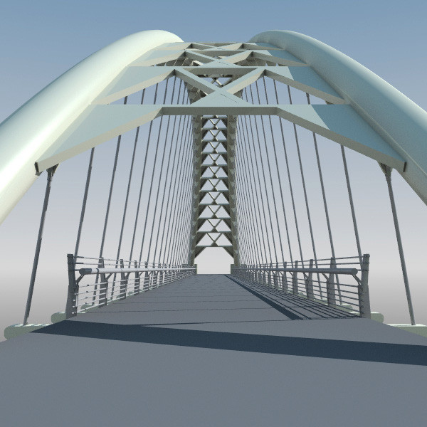 suspension bridge 3d model