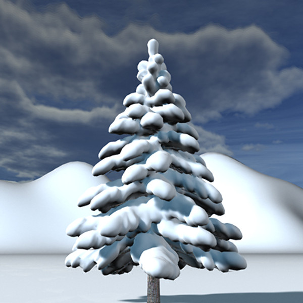 snow tree 3d model