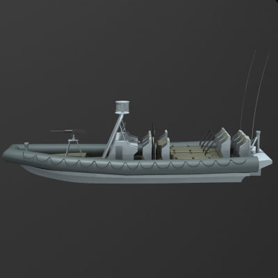 11m rigid inflatable boat 3d model