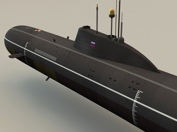 3d soviet akula class attack submarine