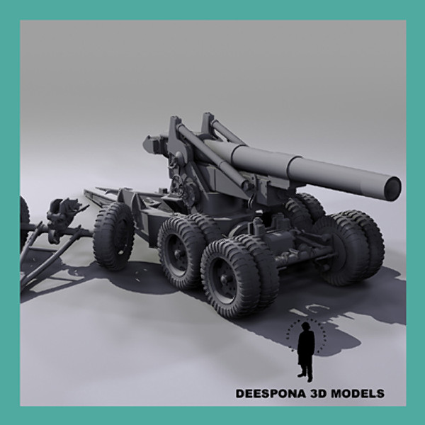 m115 203 mm howitzer 3d max