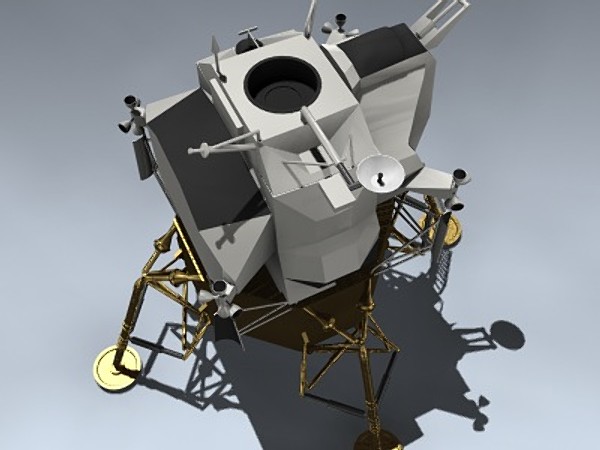 3d eagle lunar lander lem model