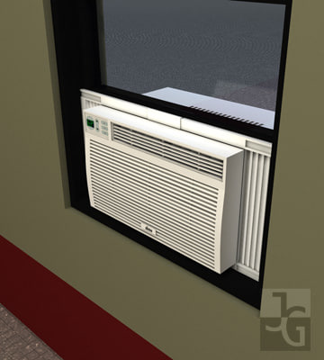 3d window air conditioner model