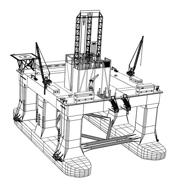 3d semi submersible oil sub
