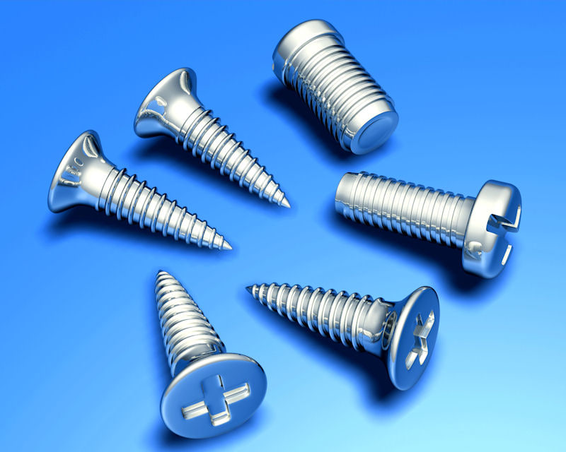 screws metal wood 3d max