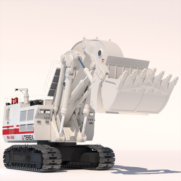 hydraulic mining excavator terex o 3d model