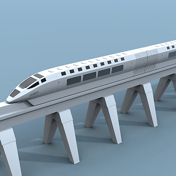 3d train monorail model