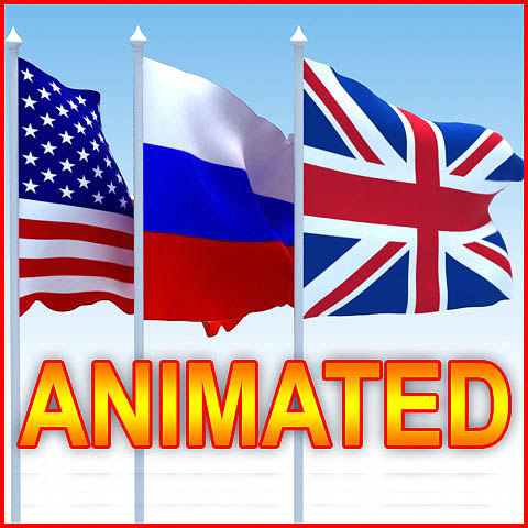 3d flags animation model