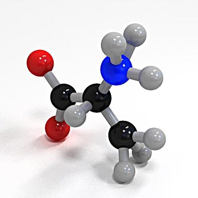 3d model alanine molecule structure