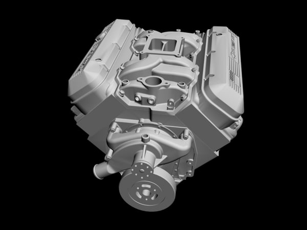 chevrolet big block v8 engine 3d dxf