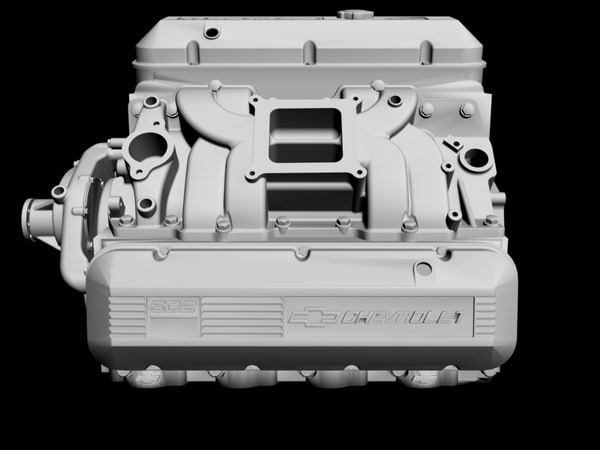 chevrolet big block v8 engine 3d dxf