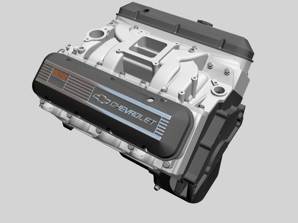 chevrolet big block v8 engine 3d dxf