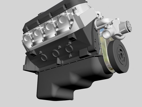 chevrolet big block v8 engine 3d dxf