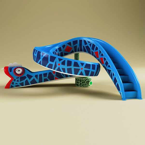 3d water slide v2 snake model