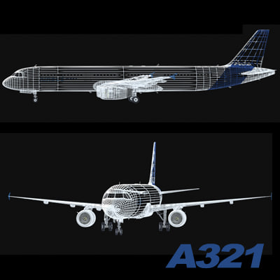 airbus a321 3d model