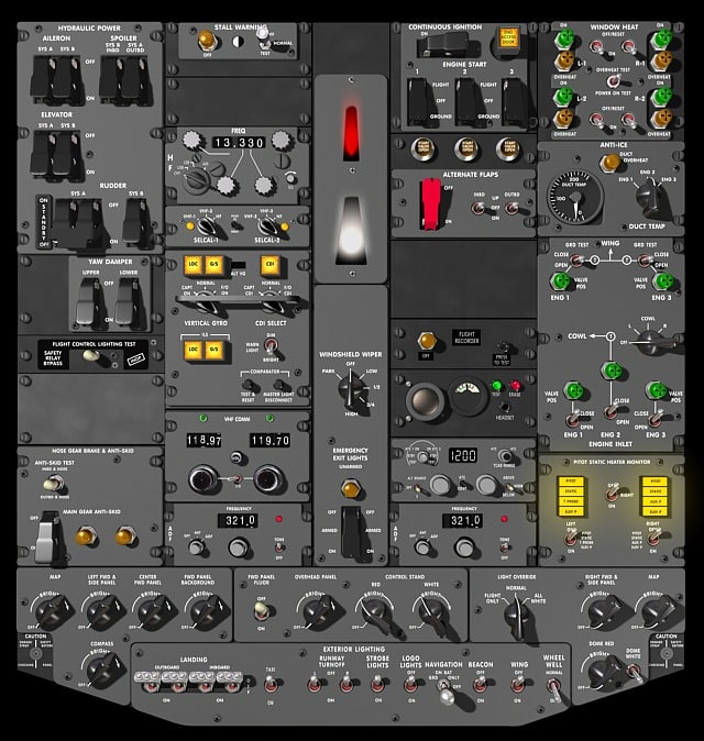 b727 overhead panel 3d model