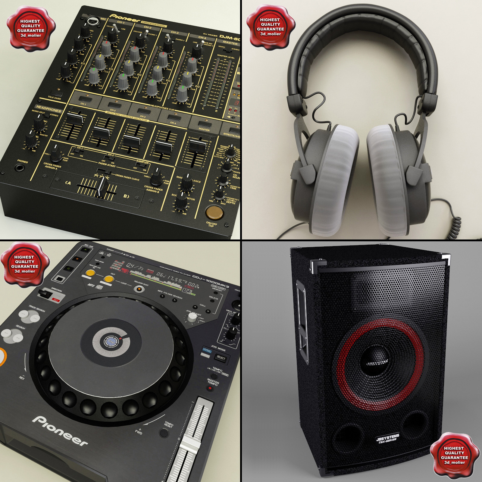 dj equipment v1 3d model