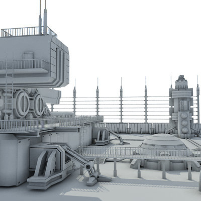 3d sci fi heavy cannon gun