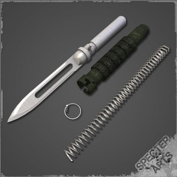 3d spring loaded ballistic knife