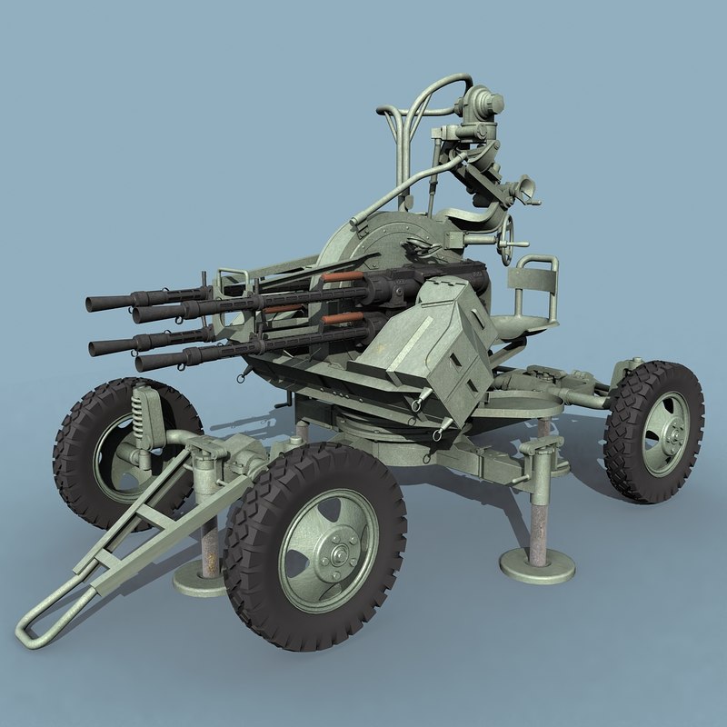 3d model soviet zpu 4