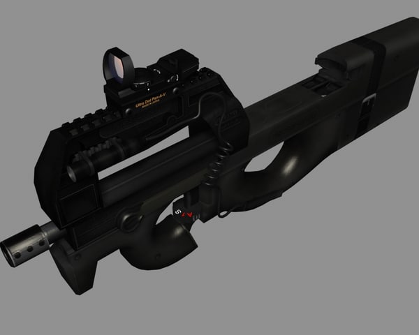 p90 fn gun 3d model