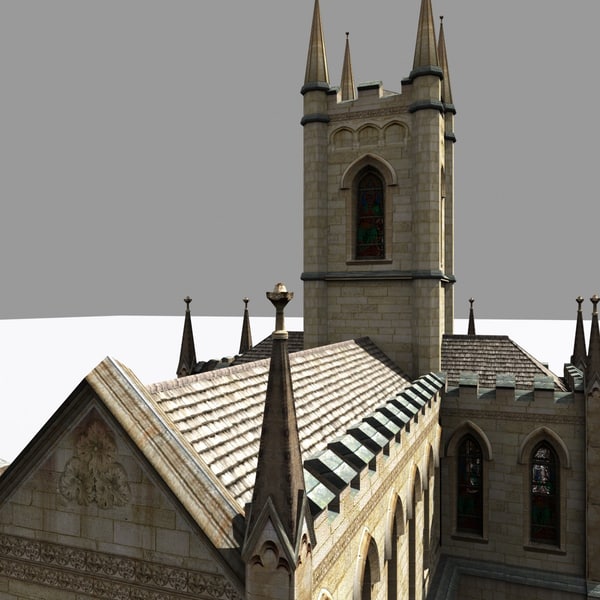 medieval parish church gothic 3d model